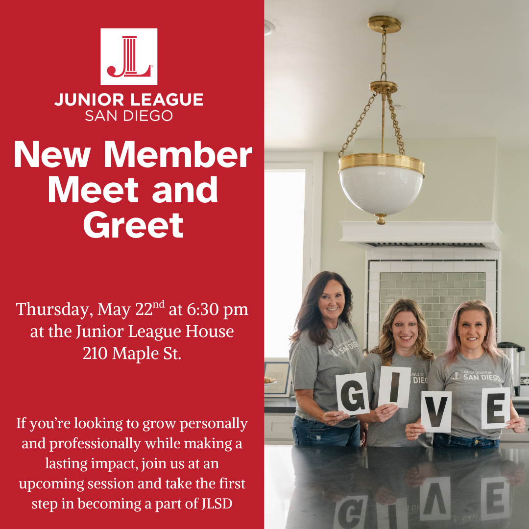 New Member Meet & Greet: Thursday, May 22nd – Junior League of San Diego